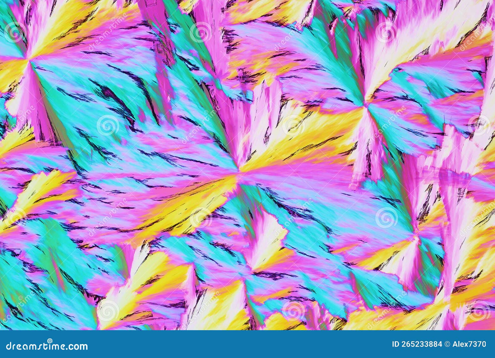 Colorful Micro Crystals in Polarized Light. Photo through a Microscope ...