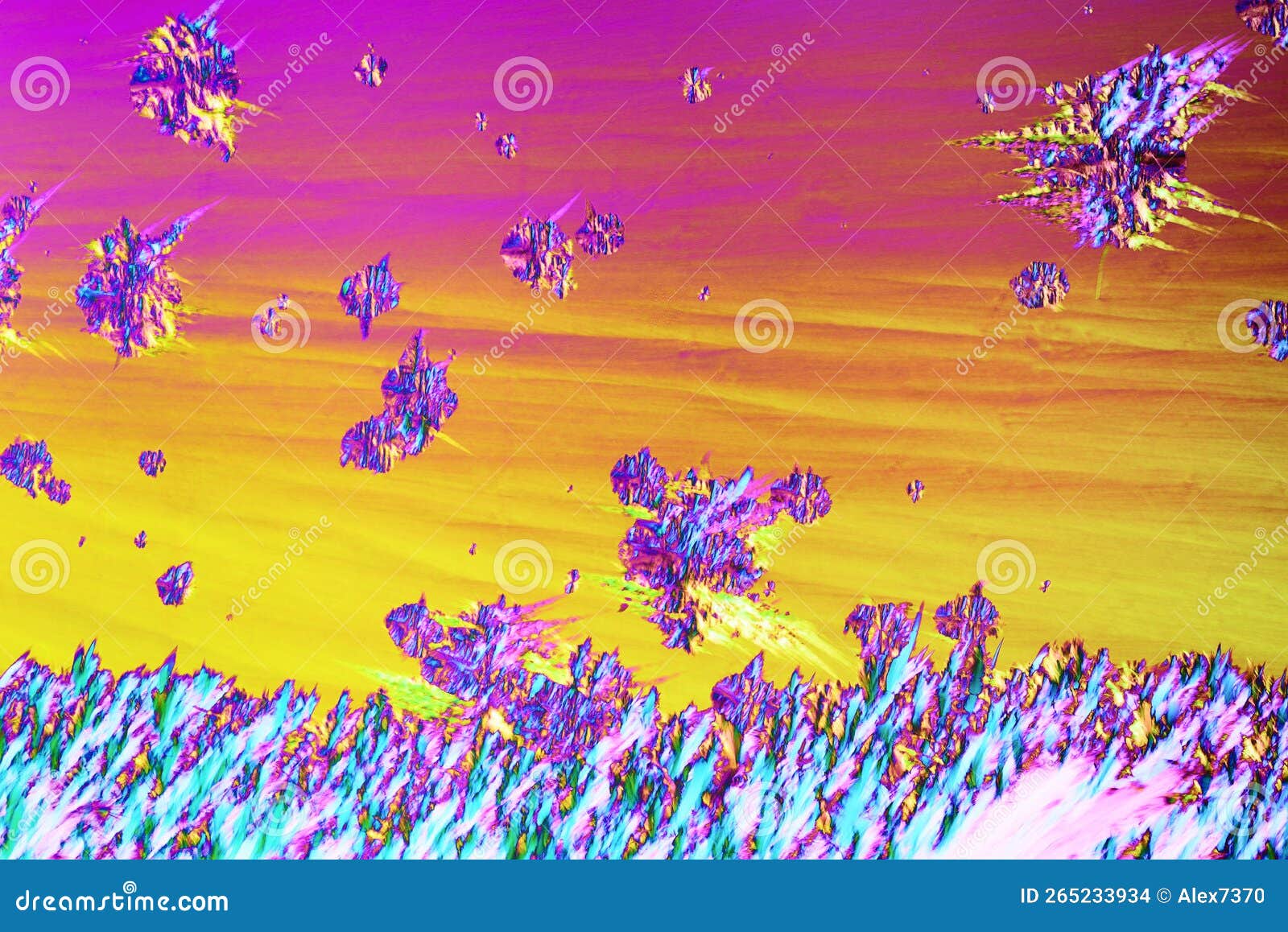Colorful Micro Crystals in Polarized Light. Photo through a Microscope ...
