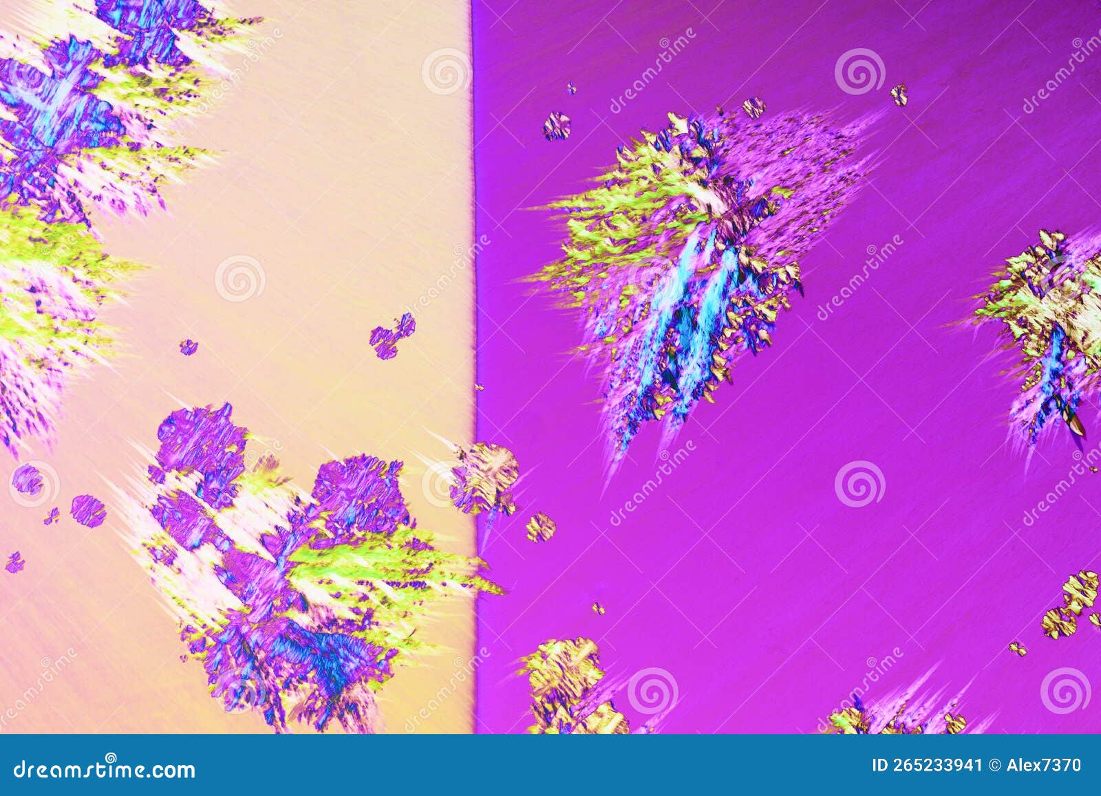 Colorful Micro Crystals in Polarized Light. Photo through a Microscope ...
