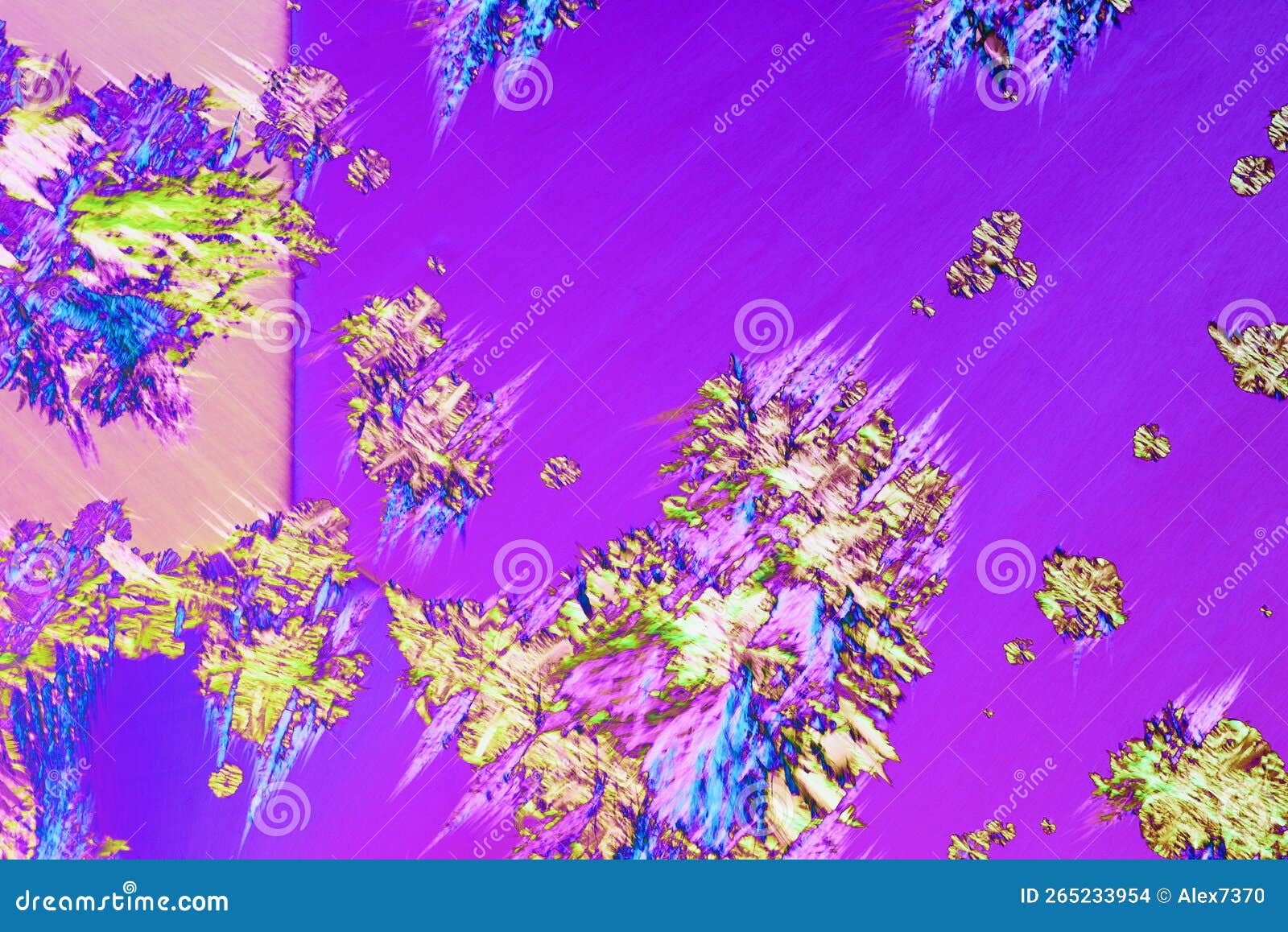 Colorful Micro Crystals in Polarized Light. Photo through a Microscope ...