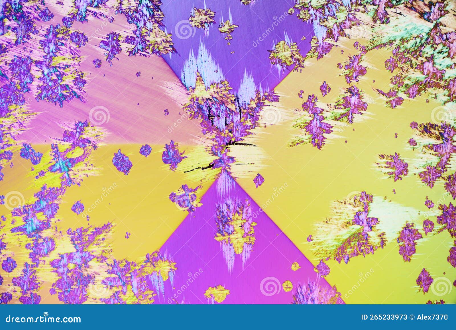 Colorful Micro Crystals in Polarized Light. Photo through a Microscope ...