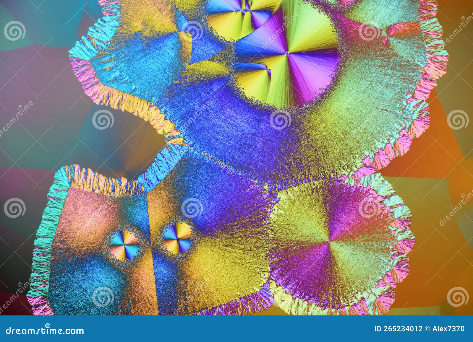 Colorful Micro Crystals in Polarized Light. Photo through a Microscope ...