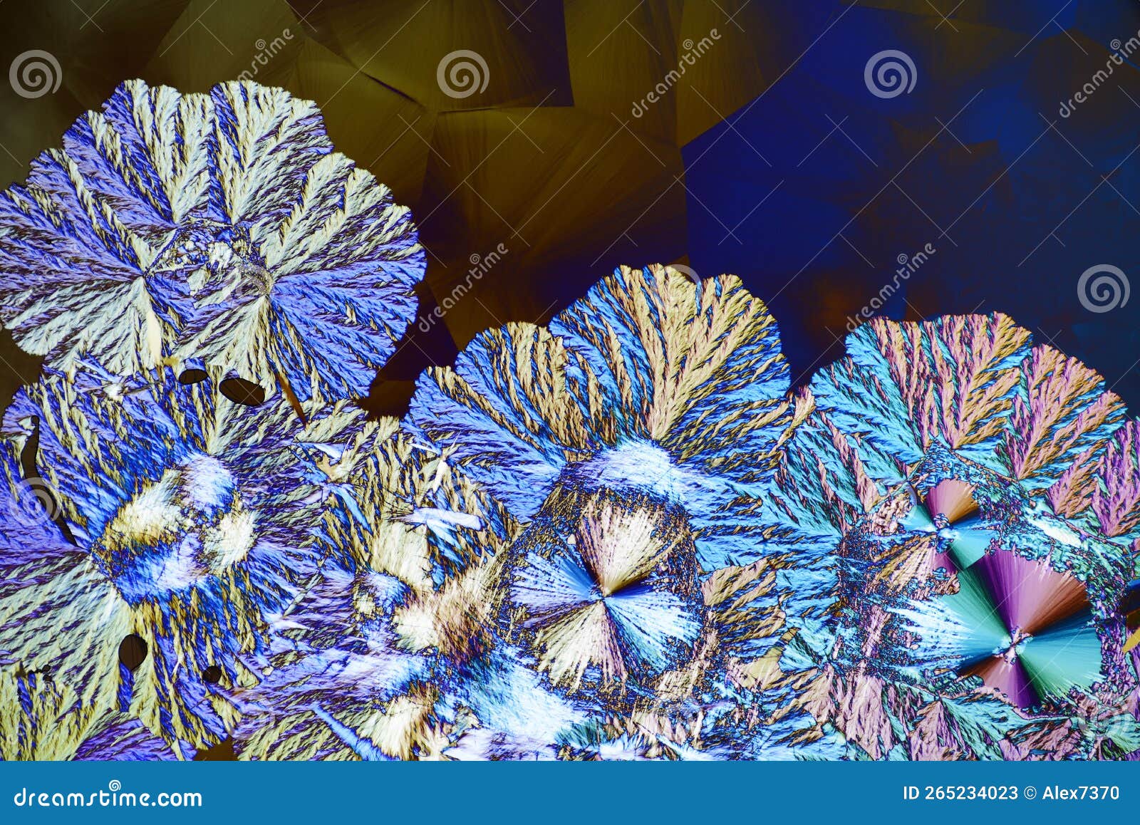 Colorful Micro Crystals in Polarized Light. Photo through a Microscope ...