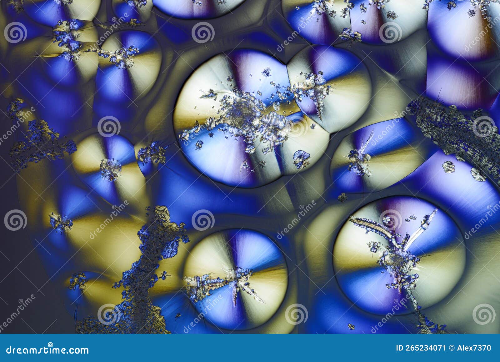 Colorful Micro Crystals in Polarized Light. Photo through a Microscope ...