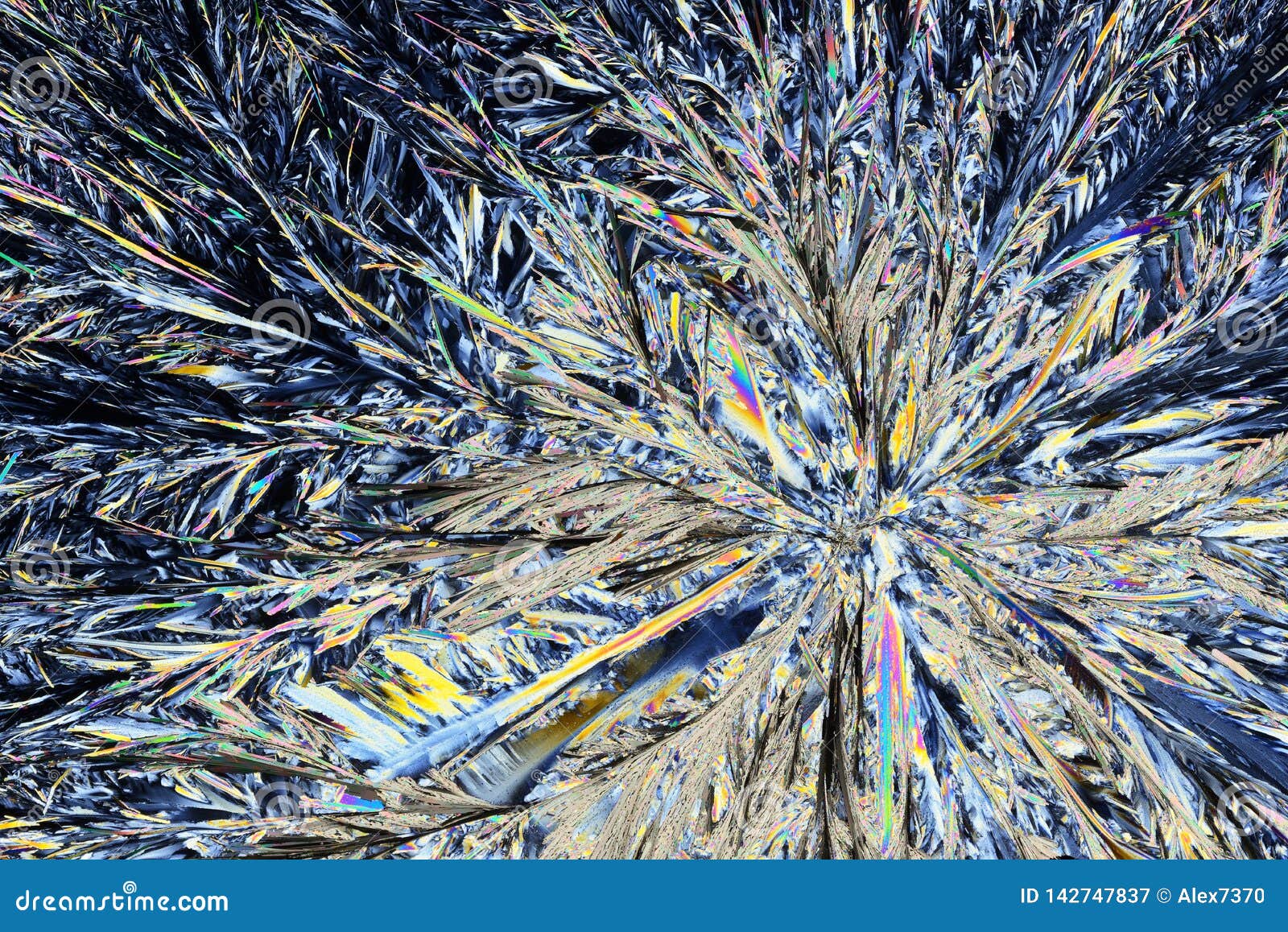 Colorful Micro Crystals in Polarized Light. Photo through a Microscope ...