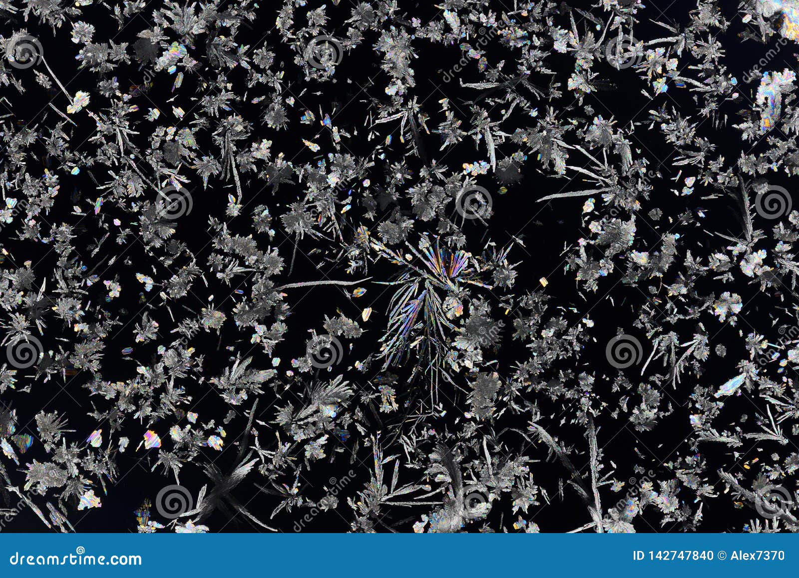 Colorful Micro Crystals in Polarized Light. Photo through a Microscope ...