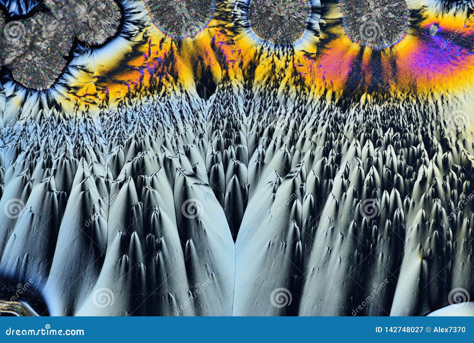 Colorful Micro Crystals in Polarized Light. Photo through a Microscope ...