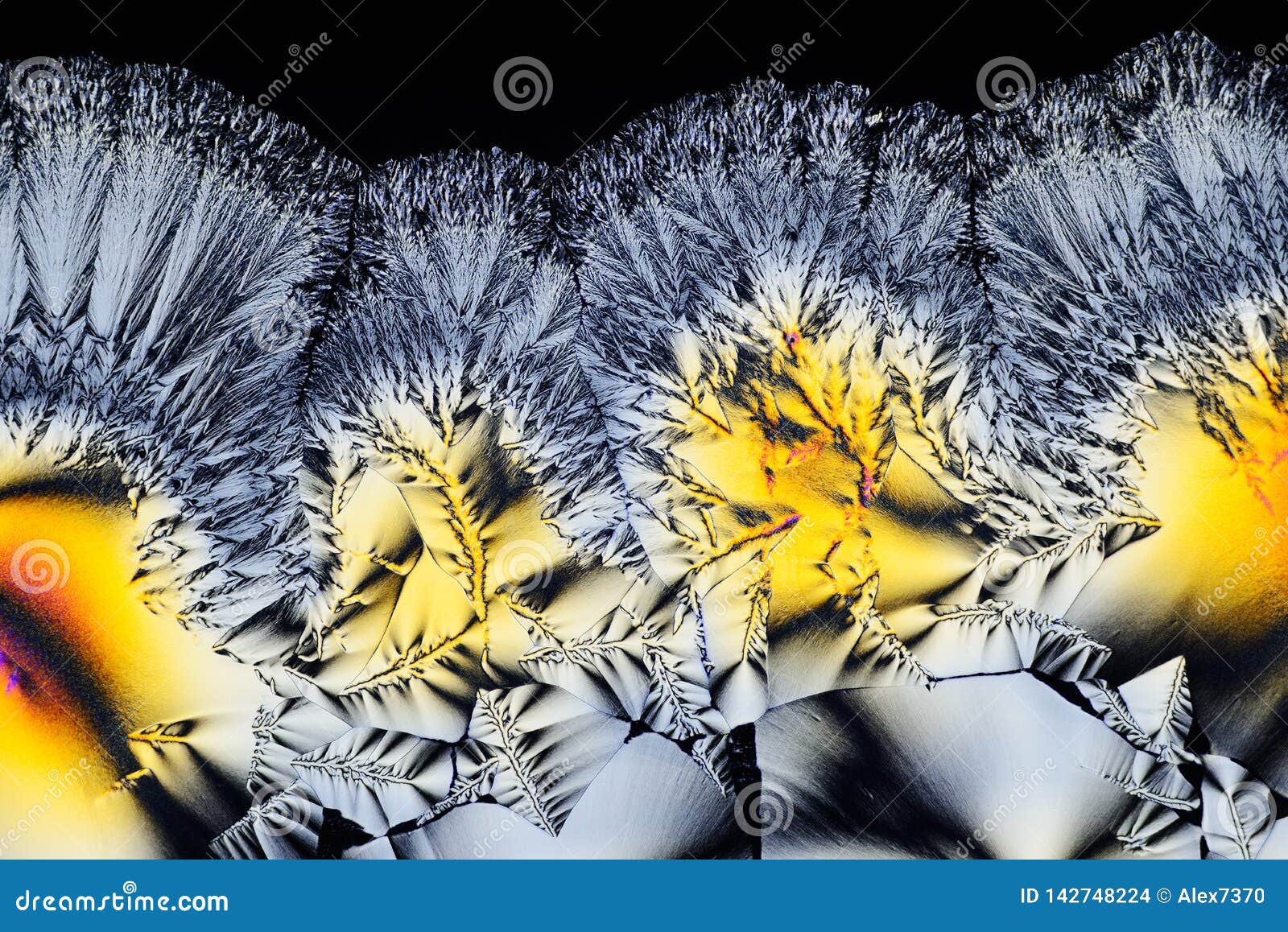 Colorful Micro Crystals in Polarized Light. Photo through a Microscope ...