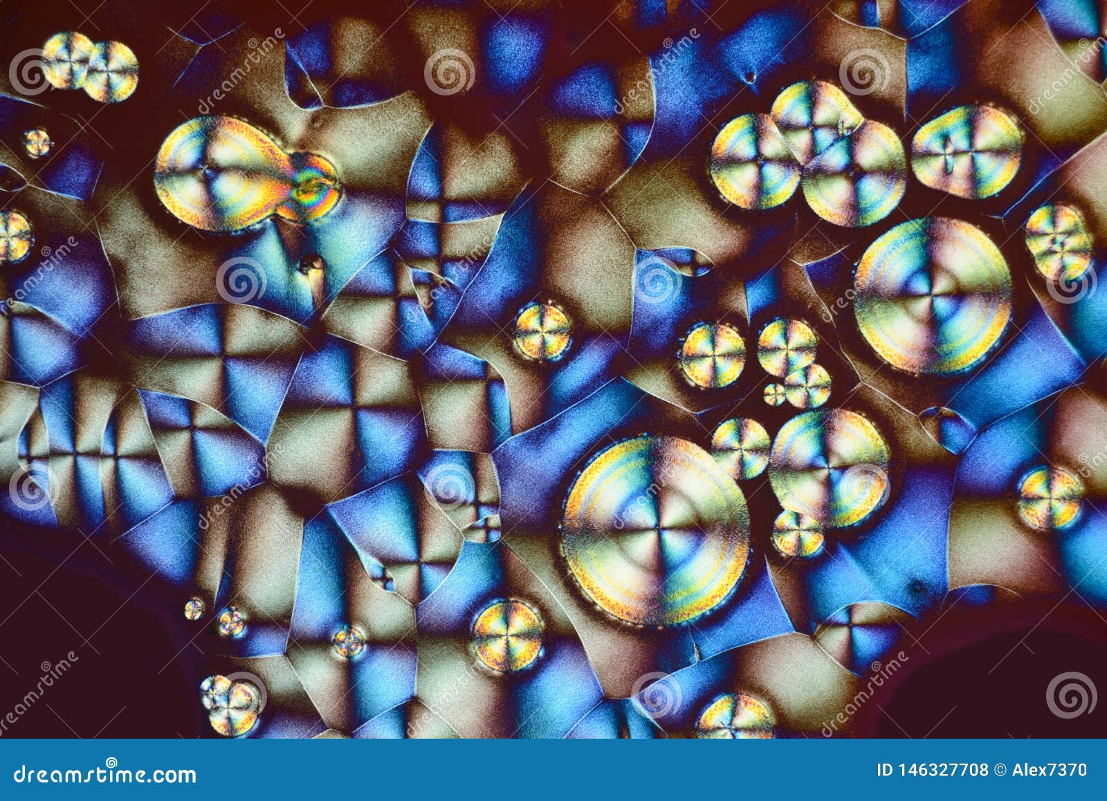 Colorful Micro Crystals in Polarized Light. Photo through a Microscope ...