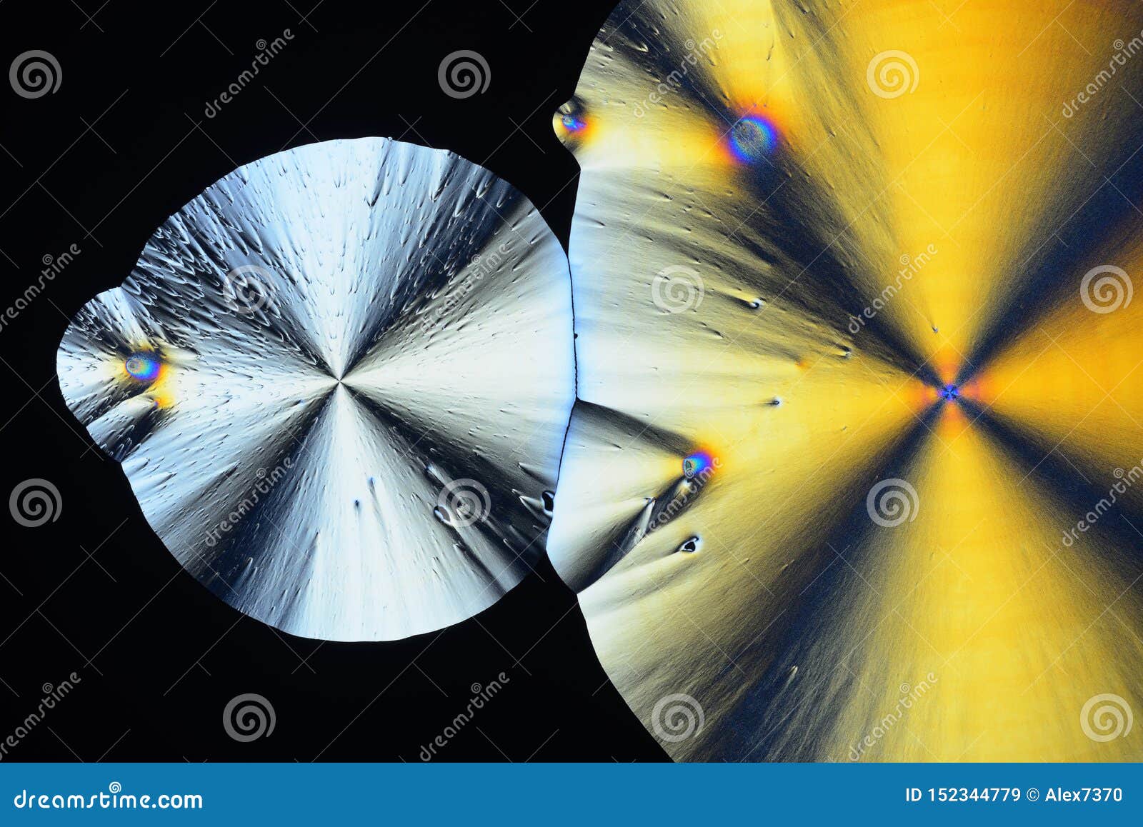 Colorful Micro Crystals in Polarized Light. Photo through a Microscope ...