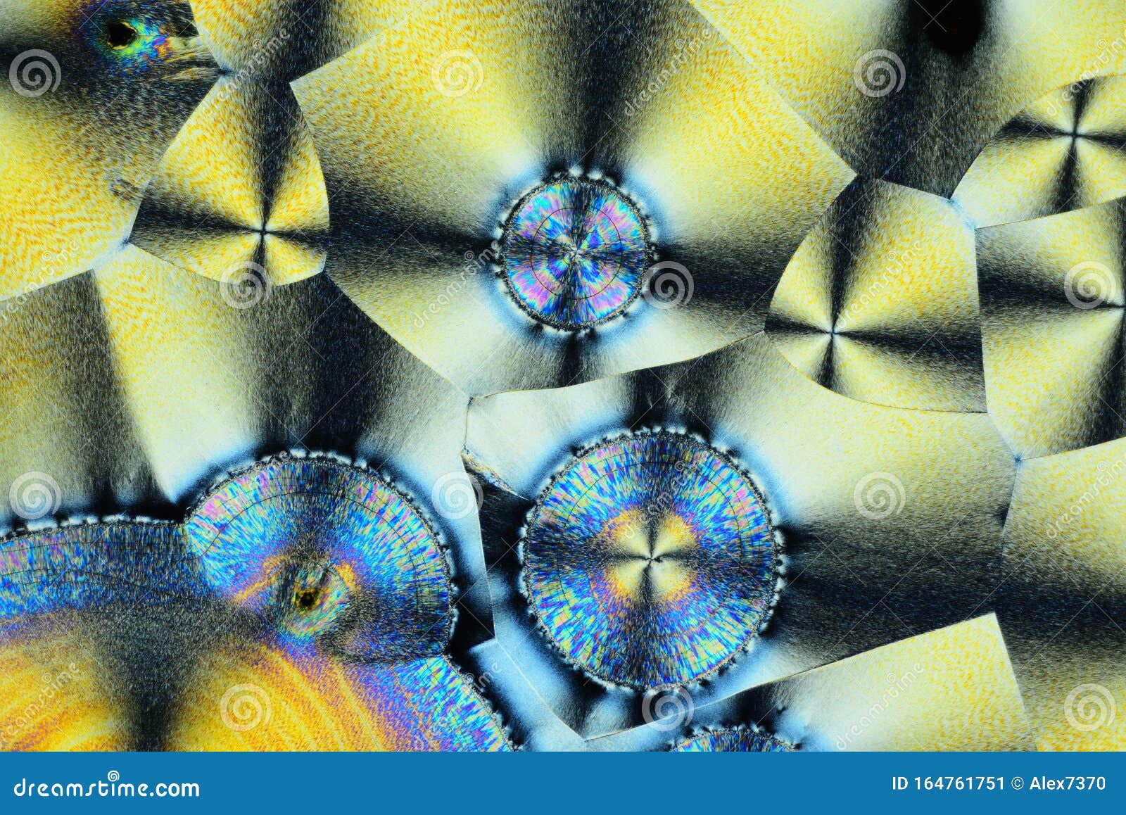 Colorful Micro Crystals in Polarized Light. Photo through a Microscope ...