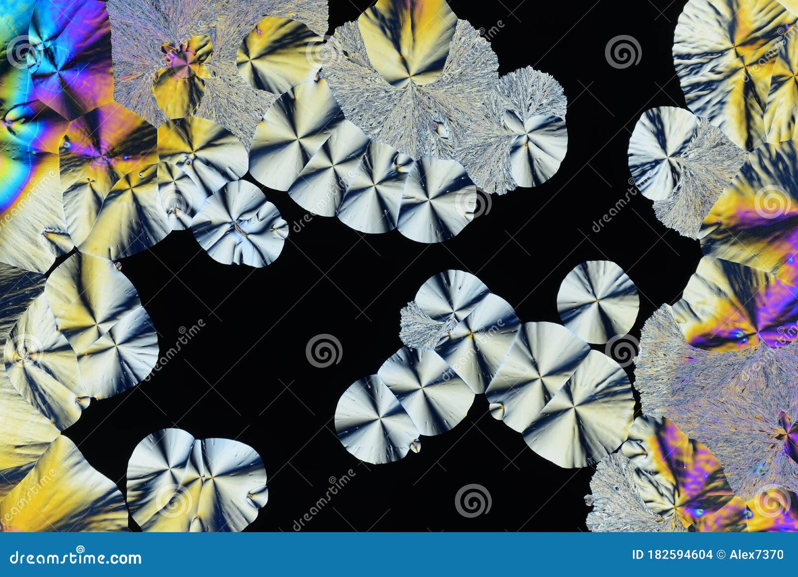 Colorful Micro Crystals in Polarized Light. Photo through a Microscope ...