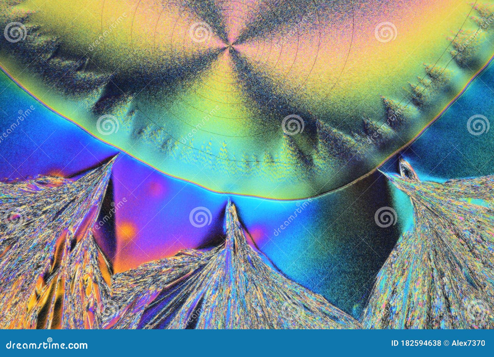Colorful Micro Crystals in Polarized Light. Photo through a Microscope ...