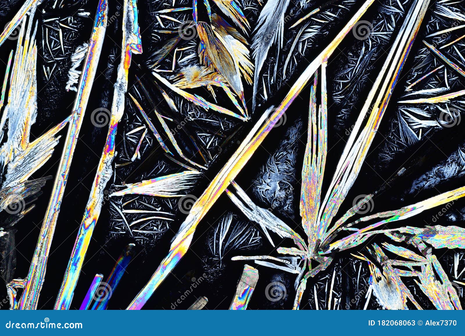 Colorful Micro Crystals in Polarized Light. Photo through a Microscope ...