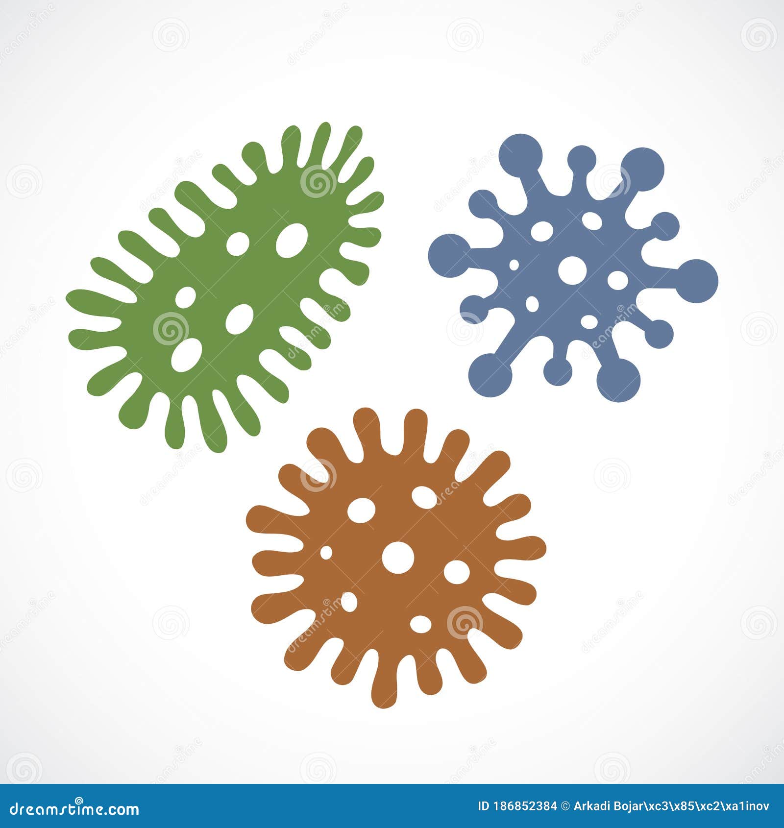 Colorful Microbes Vector Icon Stock Vector - Illustration of germs ...
