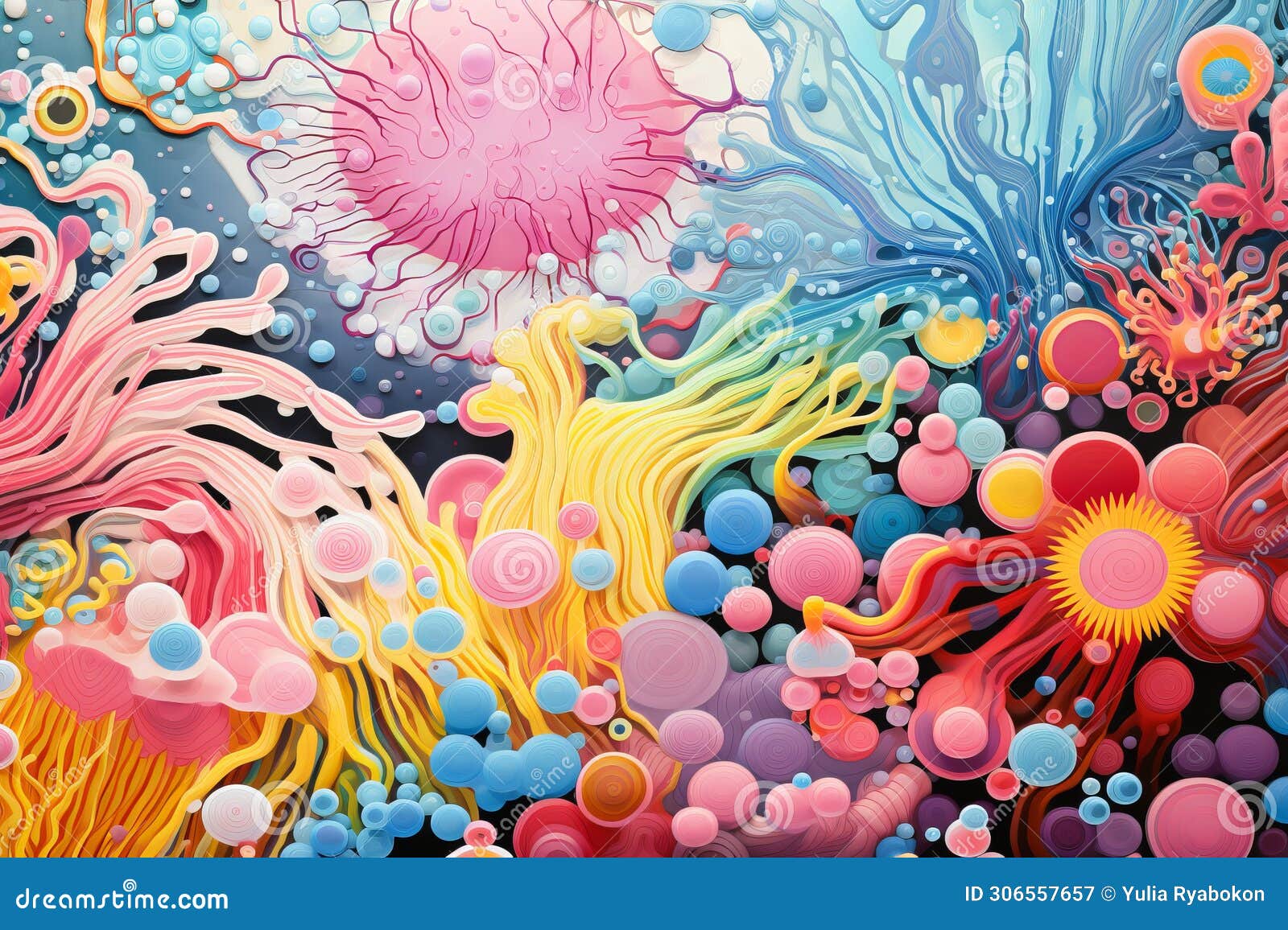 Colorful Microbiome Background. Gut Microbiota. Microflora Concept ...