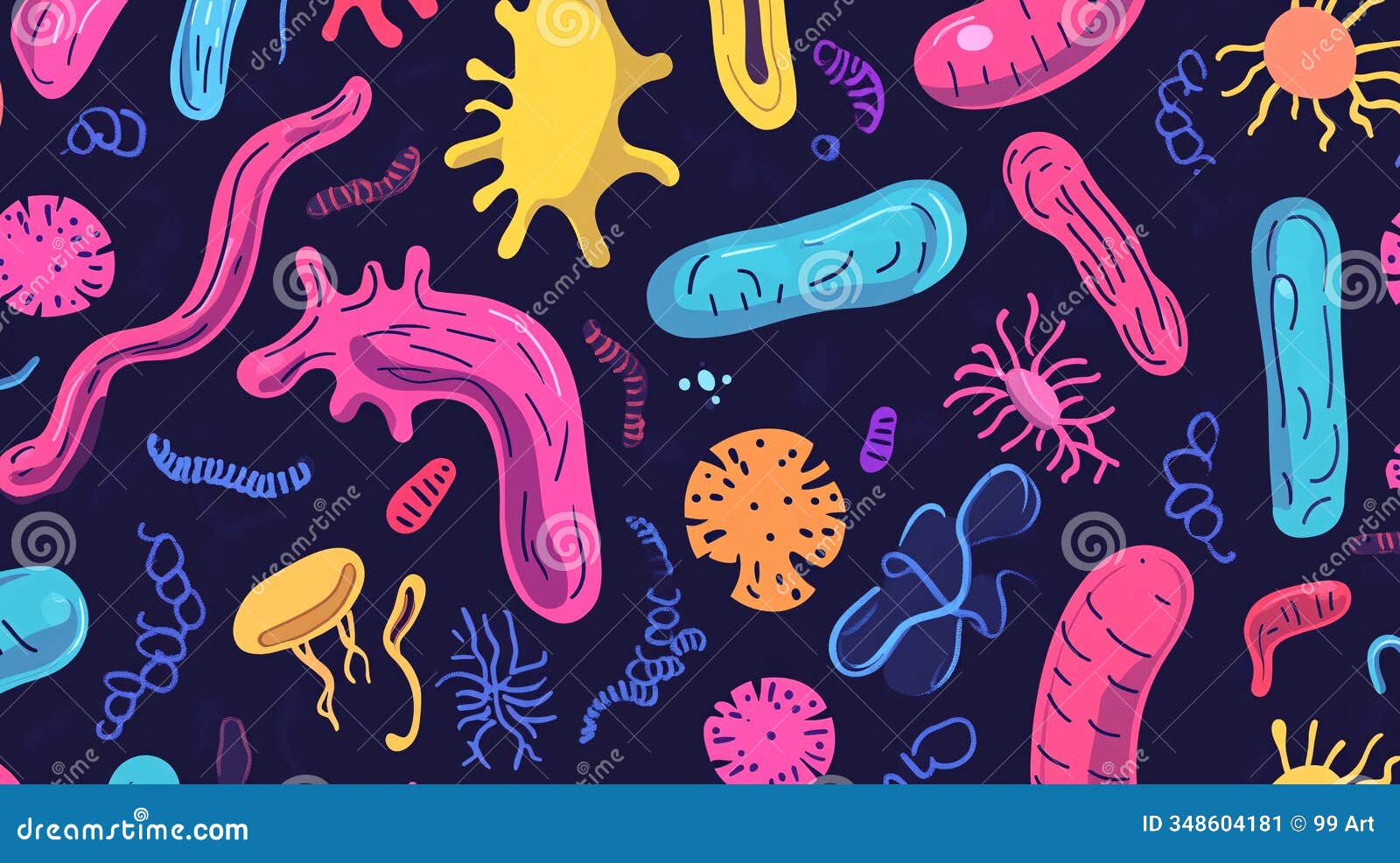 Colorful Microorganisms In A Bowl Representing A Microbiome Explosion ...