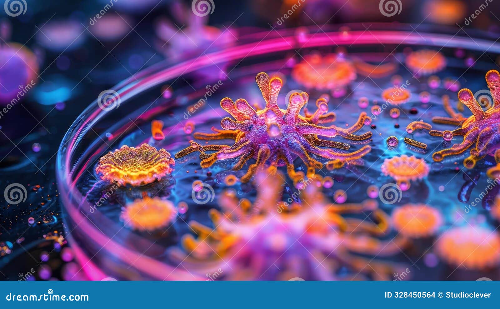 Colorful Microorganisms And Bacteria Displayed On A White Background ...