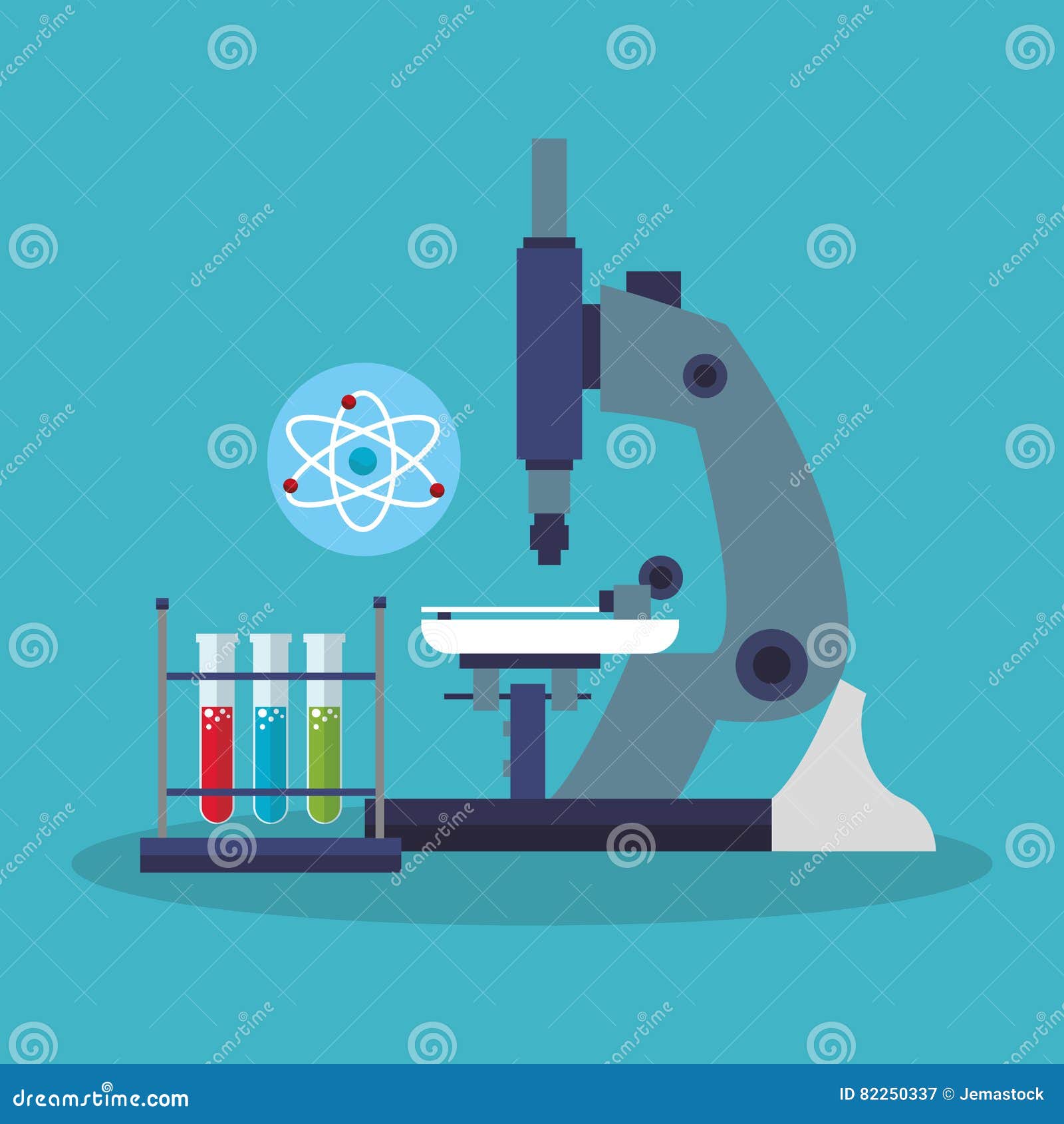 Colorful Microscope and Laboratory Design Stock Vector - Illustration ...
