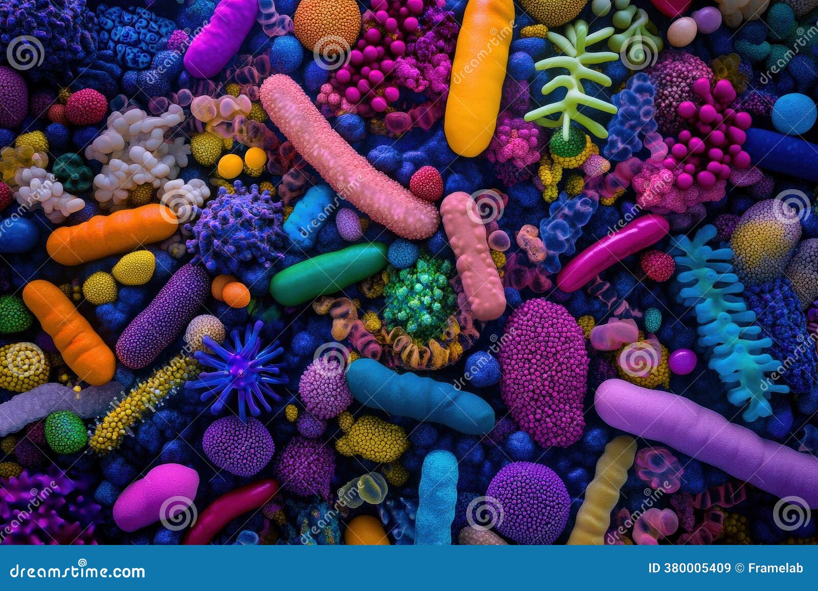Colorful Microscopic Cells With Hair-Like Structures Stock Image ...
