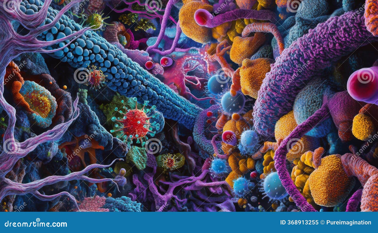 Colorful Microscopic View Of Porous Structure With Organic Patterns ...