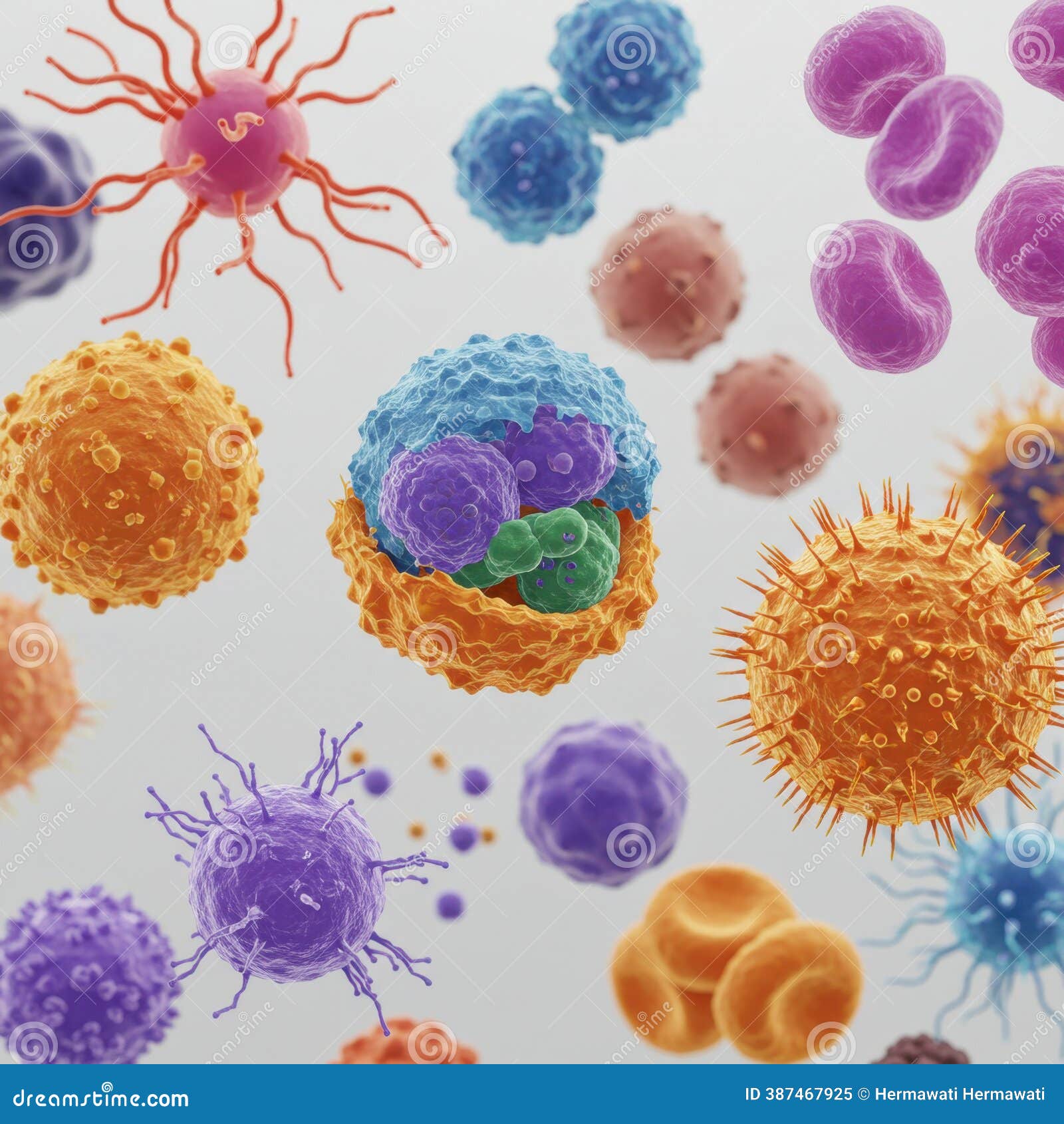 Microscopic Cells. Tissue Under The Microscope. Scientific Medical ...