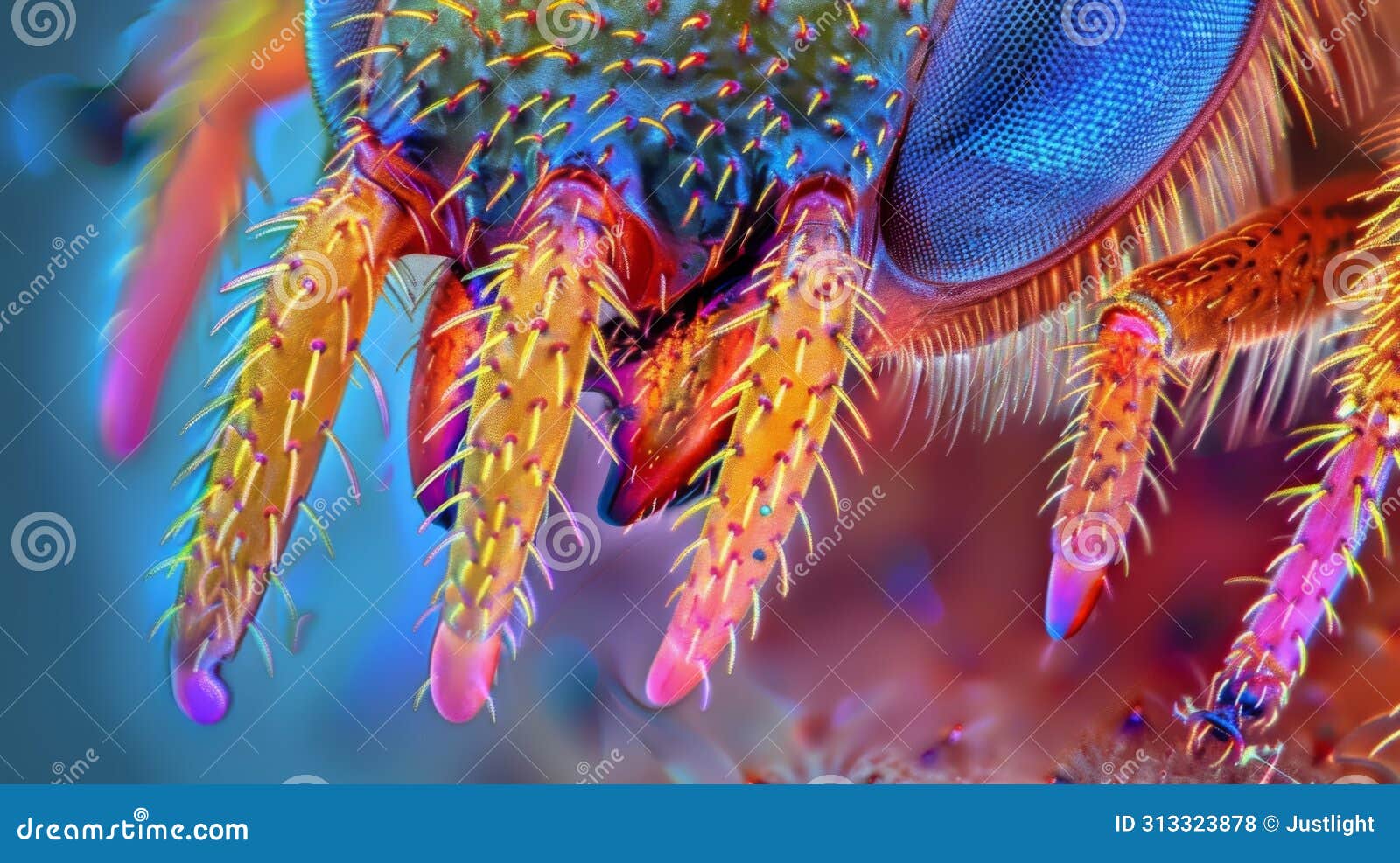 A Colorful Microscopic Image of a Bees Mandibles with Their Sharp ...