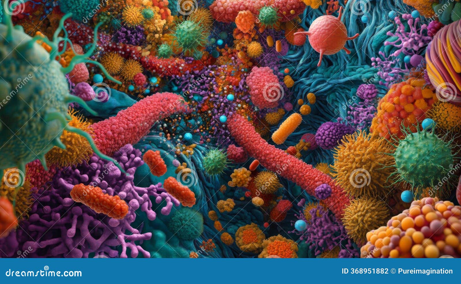 Colorful Microscopic Of Plankton, Microscope Magnification, Generative ...