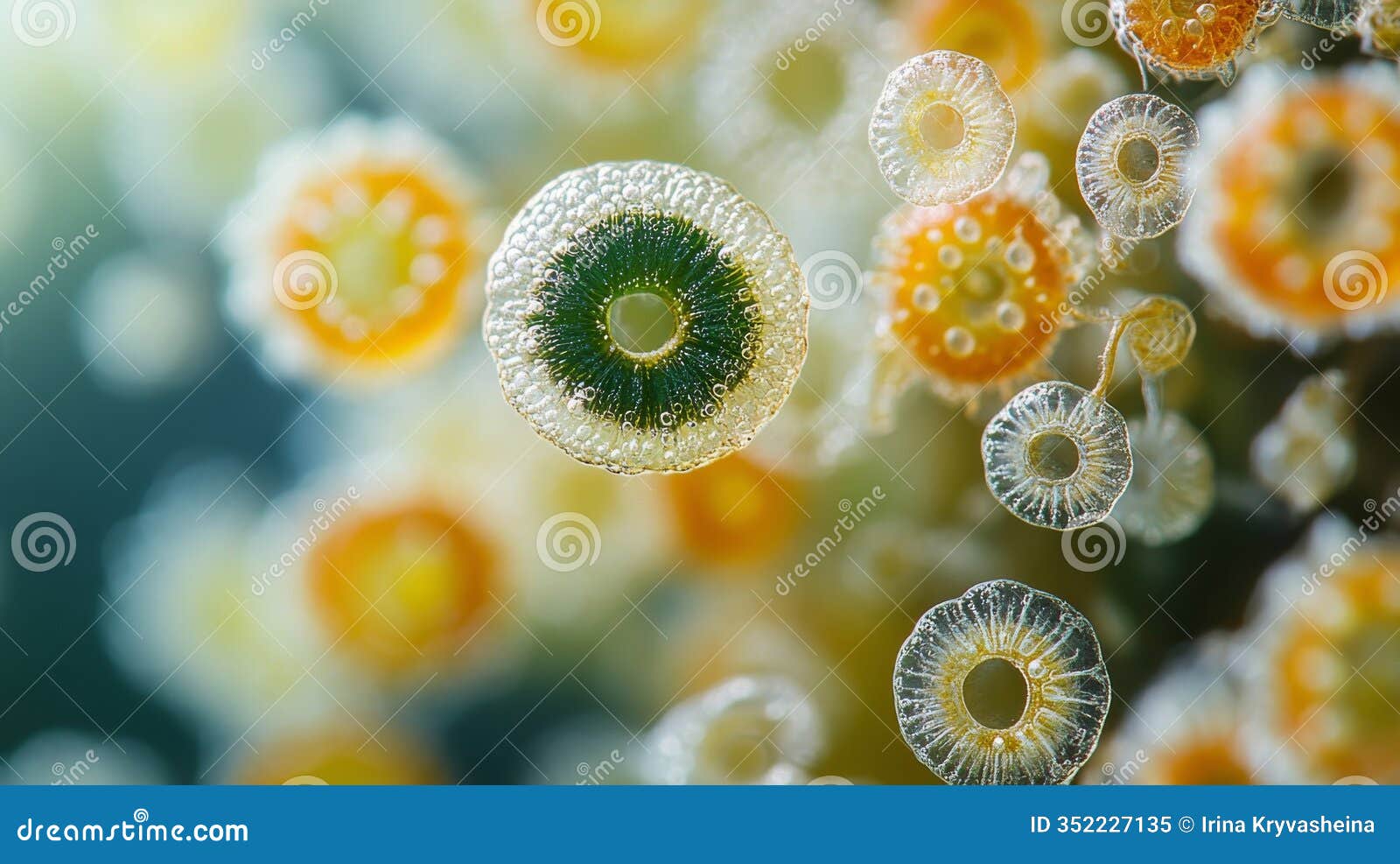 Colorful Microscopic Organisms Floating in the Water Column Create a ...