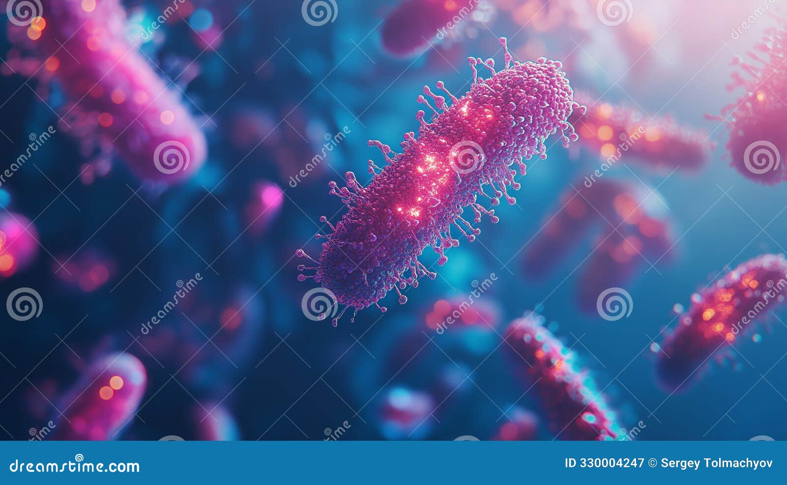 Colorful Microscopic View of Bacteria in a Vibrant Underwater ...