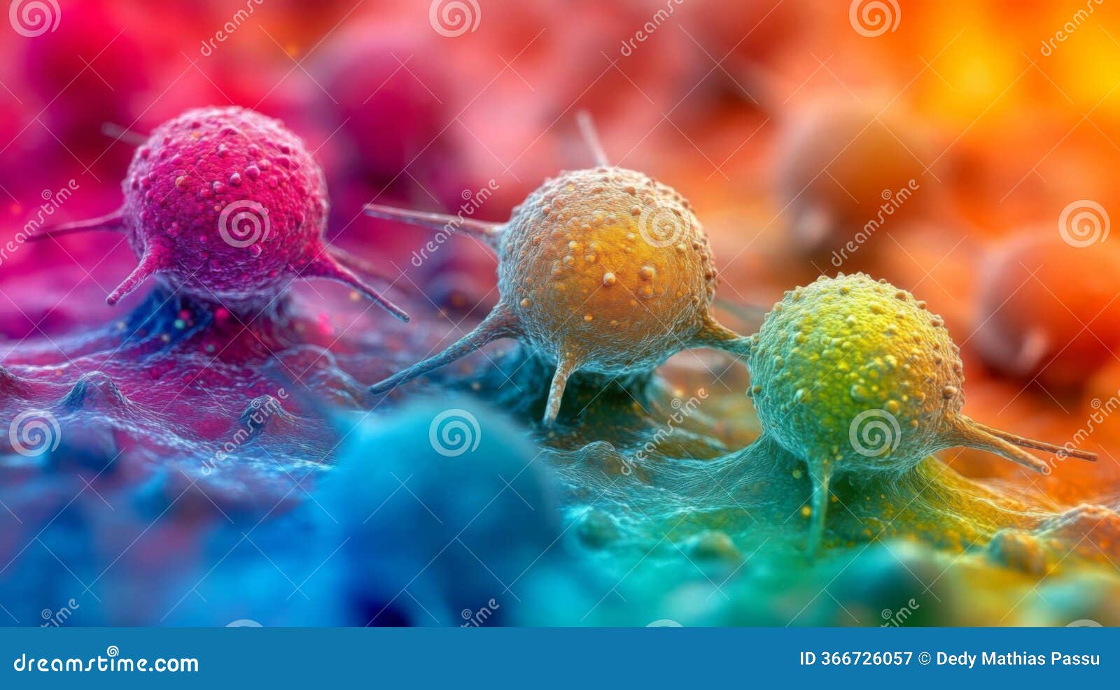 Colorful Microscopic View Of Pollen Grains With Detailed Textures ...