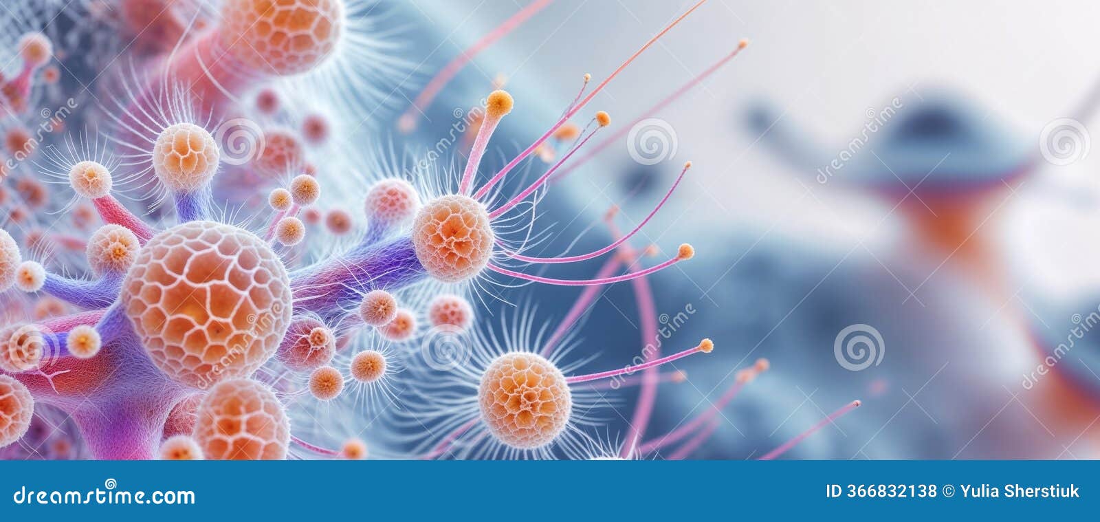 Colorful Microscopic Landscape Of Cellular Structures Royalty-Free ...