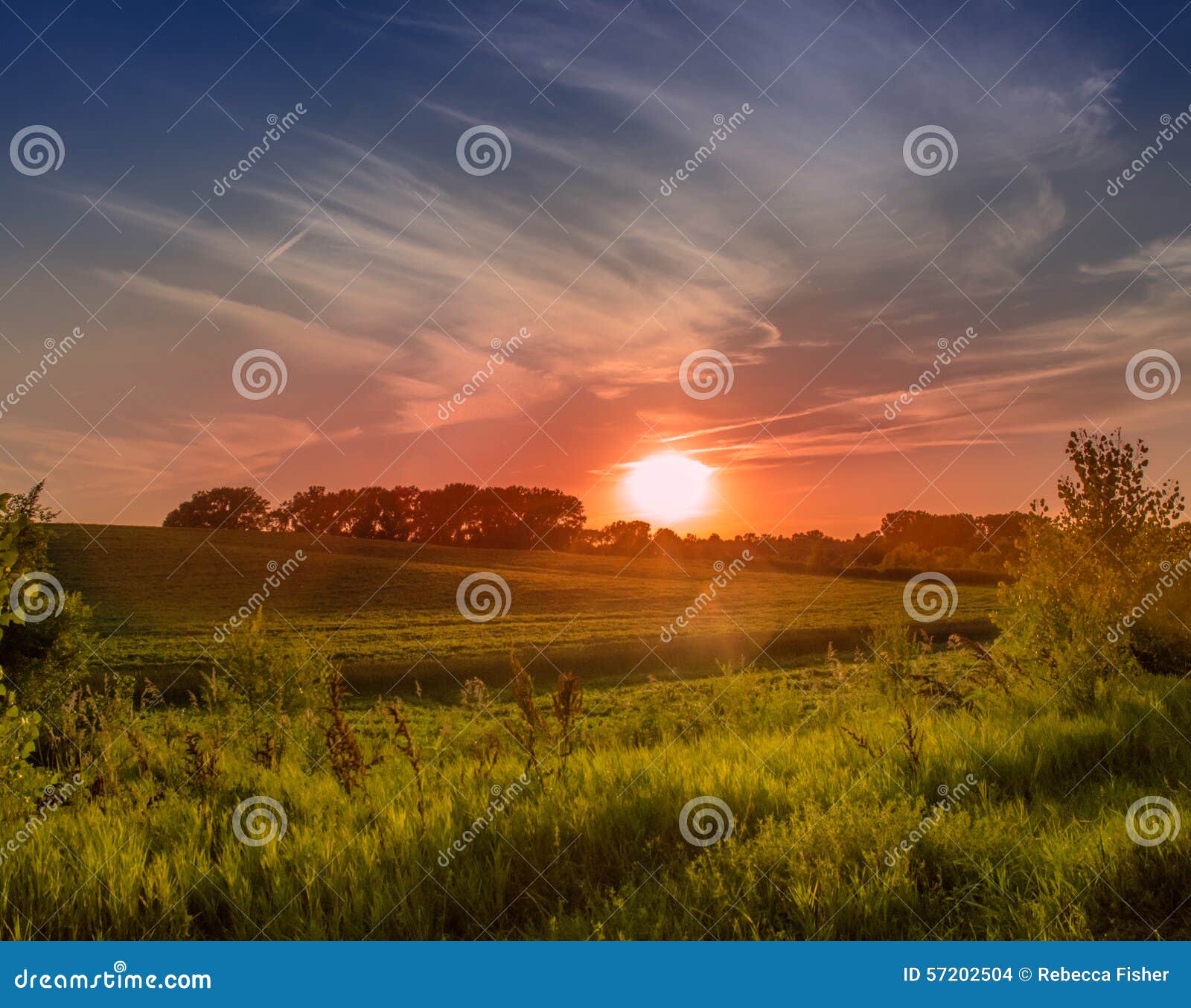 Colorful Midwest Sunset stock photo. Image of rural, colorful - 57202504