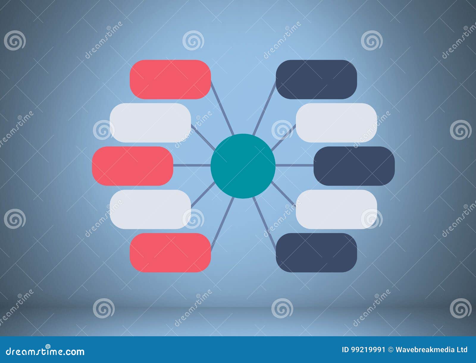Colorful Mind Map Over Blue Background Stock Illustration ...