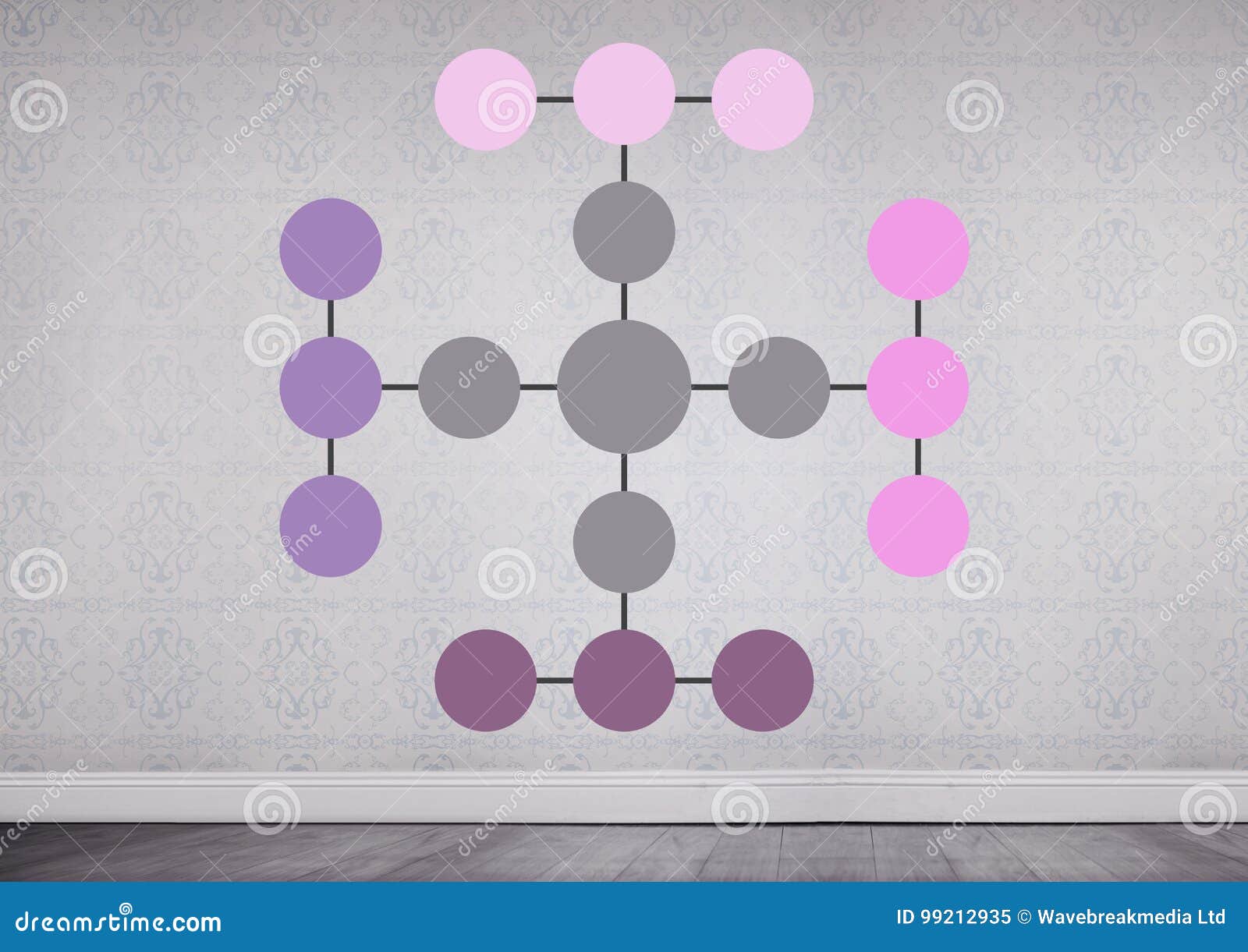 Colorful Mind Map Over Room Background Stock Illustration ...