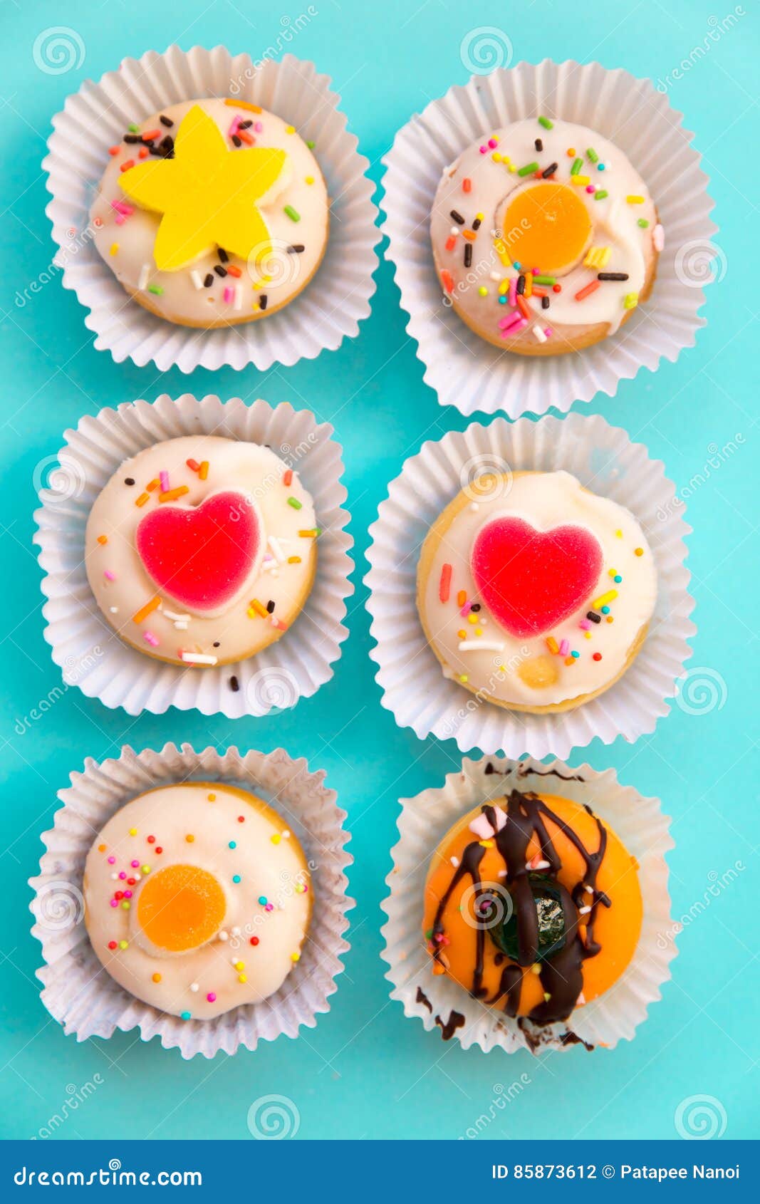 Colorful of Mini Donut Cake Dessert Stock Photo - Image of icing, tasty ...