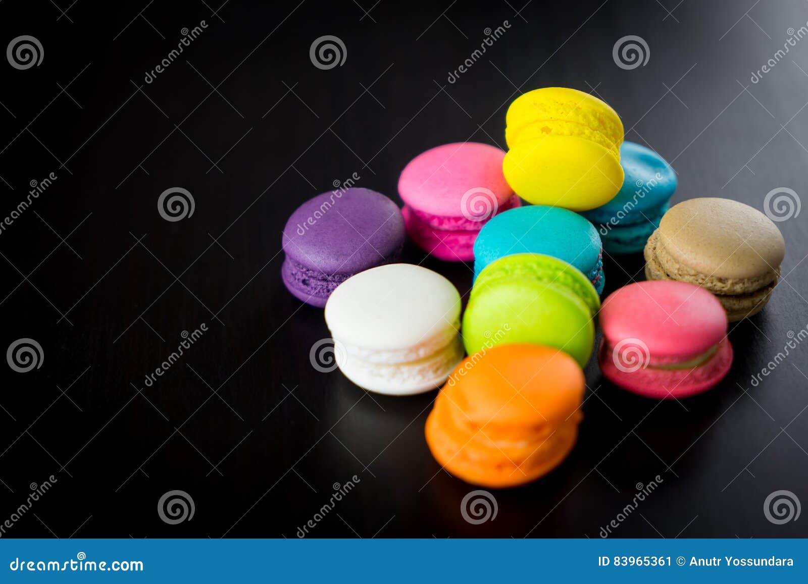 Colorful Mini Macaron Table on Table. Stock Image - Image of france ...