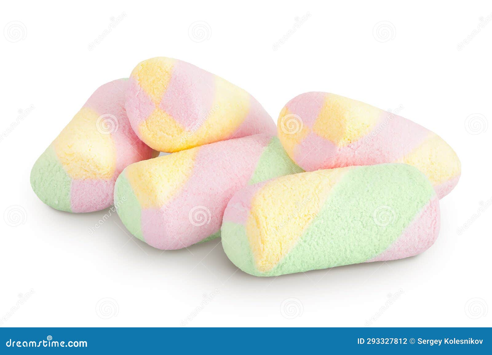 Colorful Mini Marshmallows Isolated on White Background with Full Depth ...