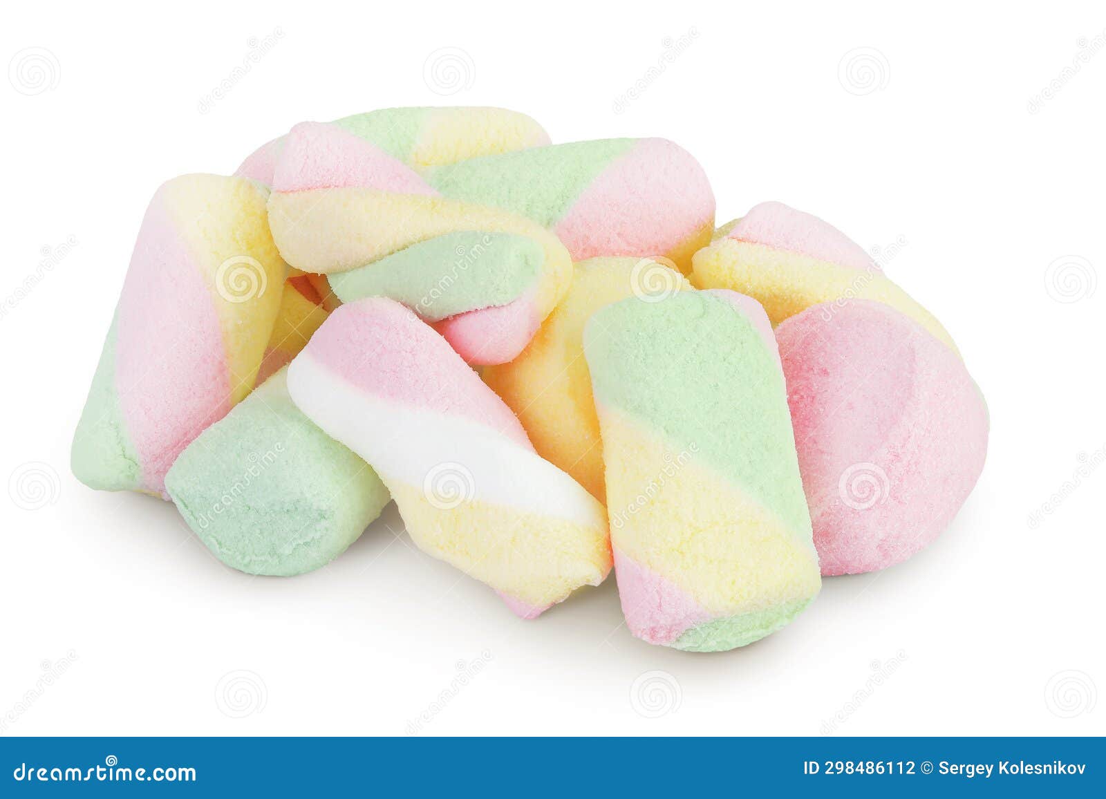 Colorful Mini Marshmallows Isolated on White Background with Full Depth ...