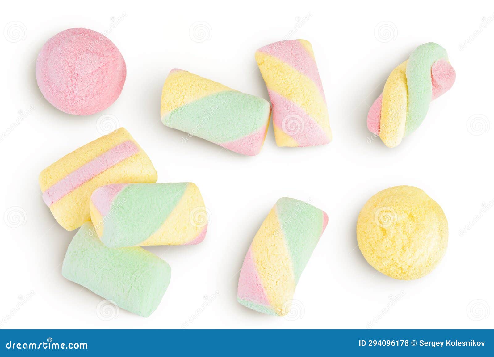 Colorful Mini Marshmallows Isolated on White Background with Full Depth ...