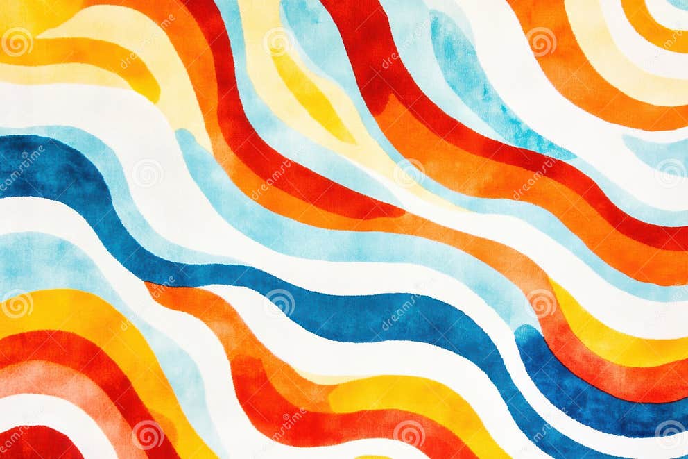 Colorful Minimalistic Wave Pattern on Chenille Fabric Design for ...