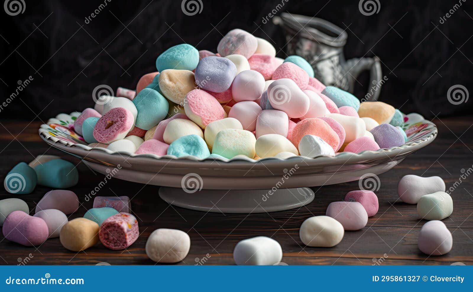 Colorful Mint Candy on Dish Stock Illustration - Illustration of ...
