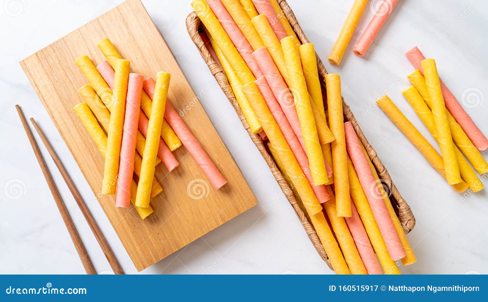 Colorful wafer roll stick stock image. Image of flavor - 160515917