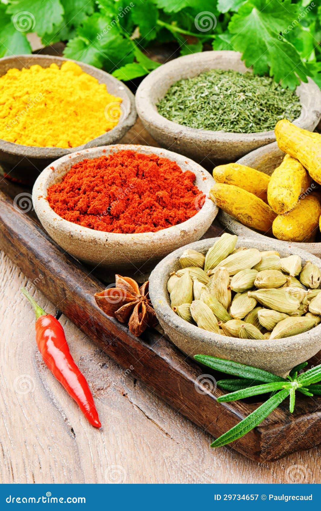 Colorful mix of spices stock image. Image of condiment - 29734657