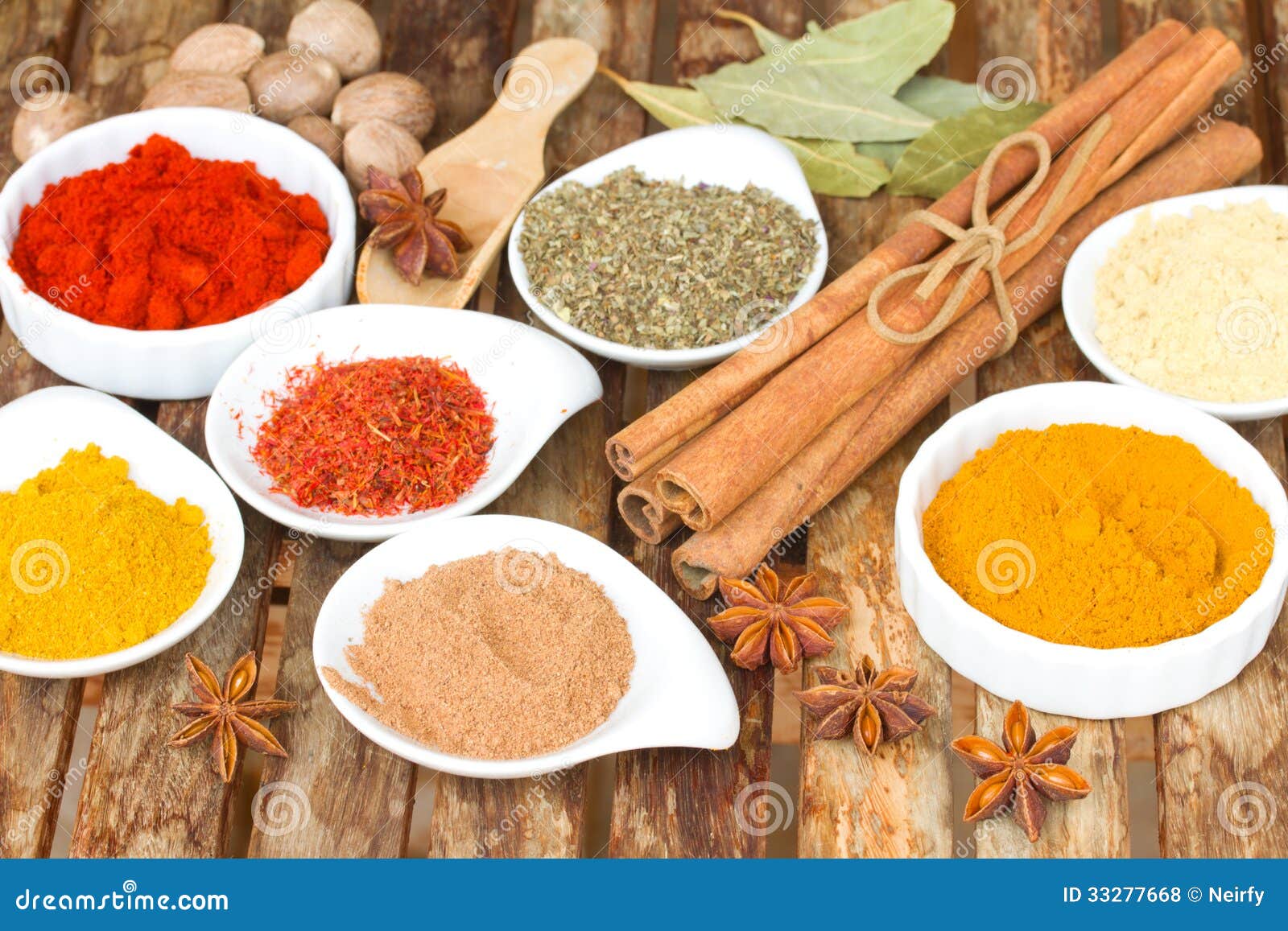 Colorful mix of spices stock photo. Image of powder, green - 33277668