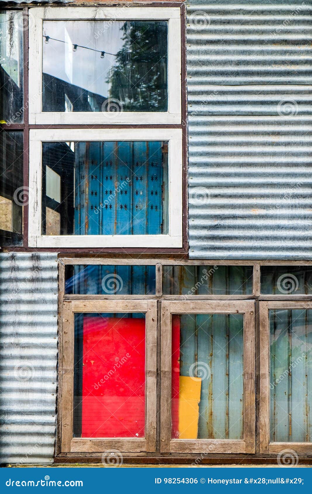 Colorful Mixed Cheap Material Industrial Wall Stock Photo - Image of ...