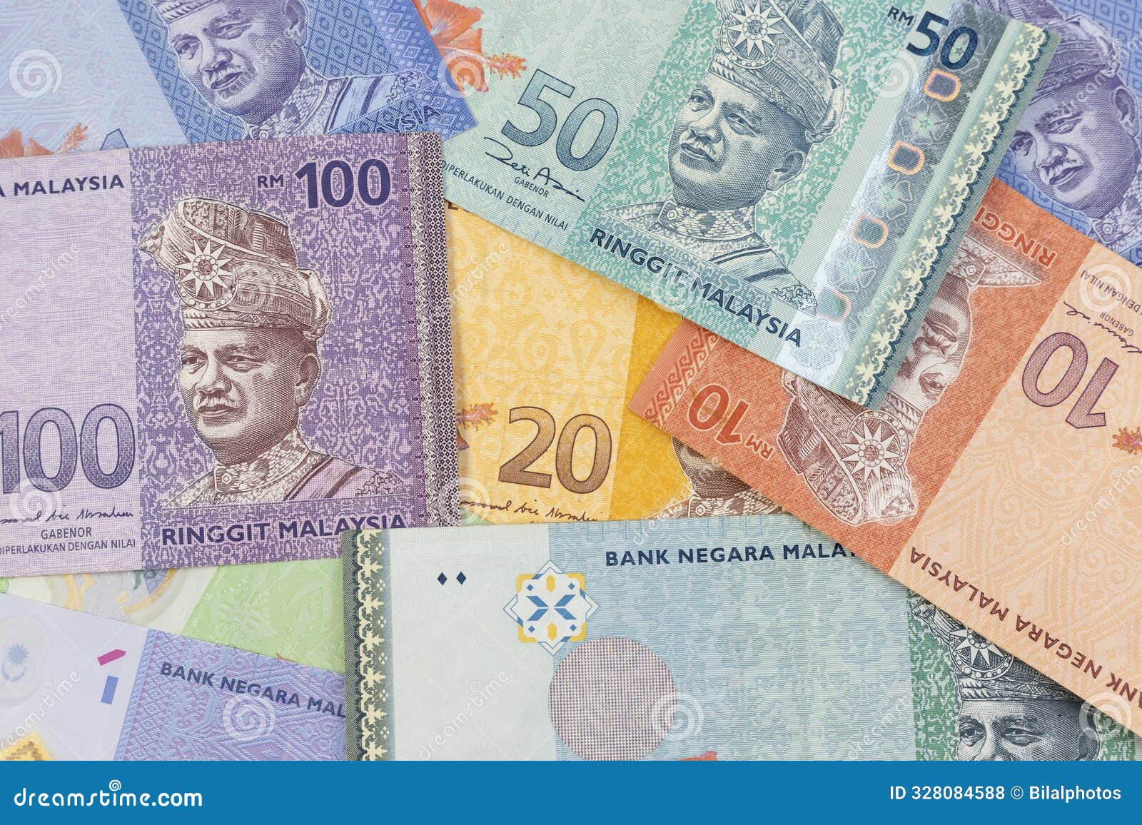 Colorful Mixed Malaysian Ringgit Banknotes Background - Financial ...