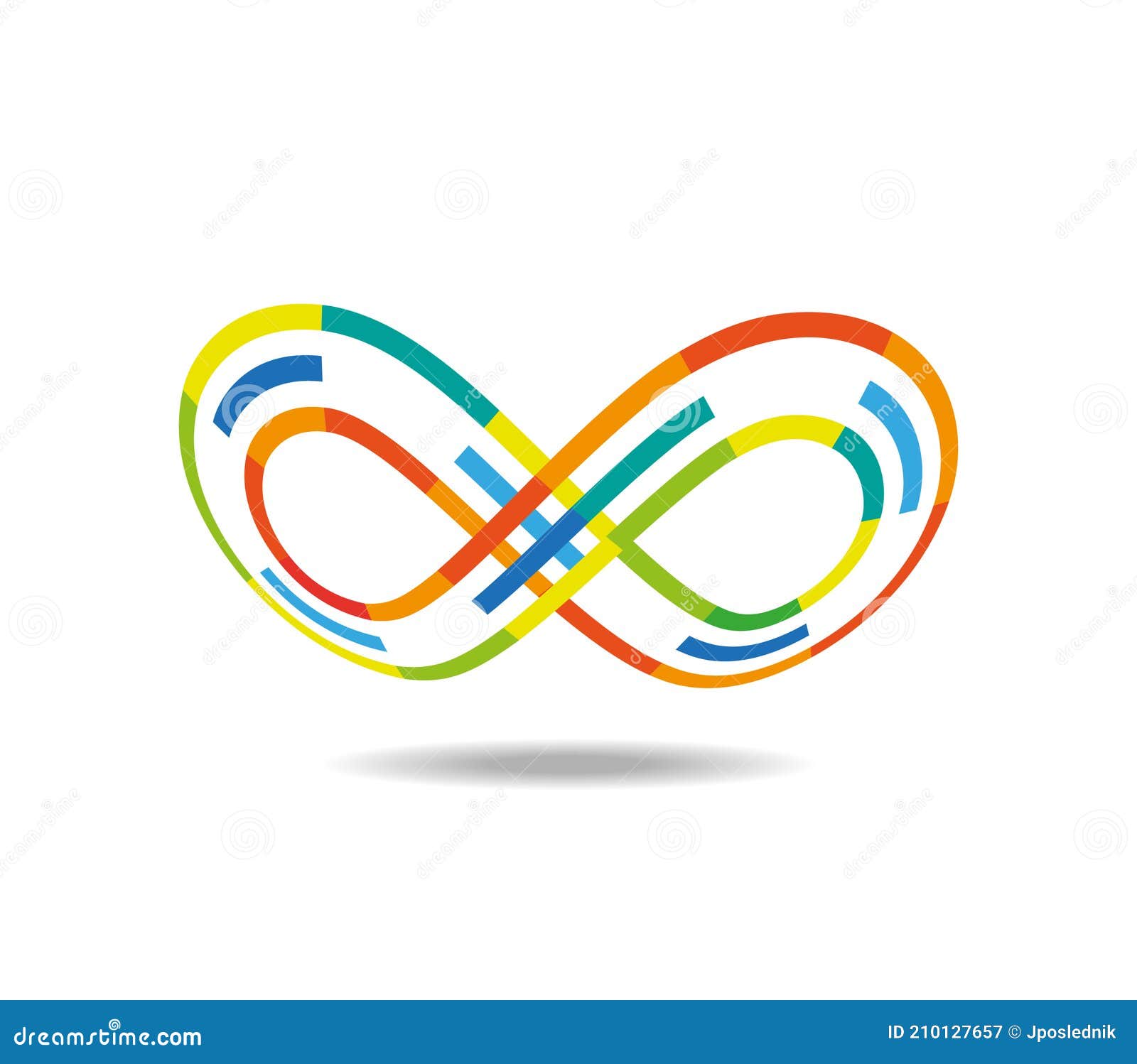 Colorful Mobius Loop Made Of Three Broken Lines Drawn On A Sphere