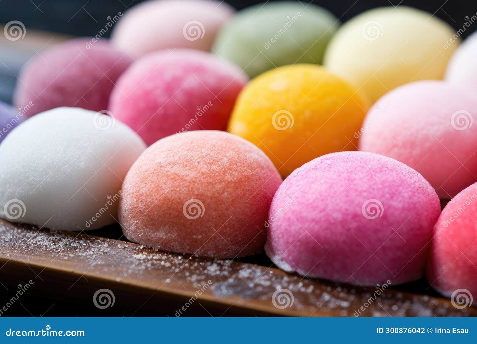 Colorful mochi on a plate stock illustration. Illustration of culinary ...