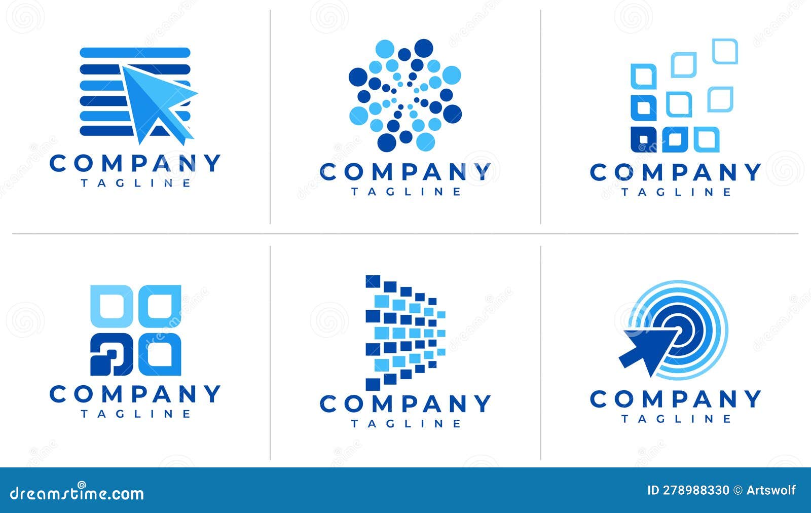 Colorful Modern Abstract Logo Mark Template. Digital Pixel Shape Logo ...